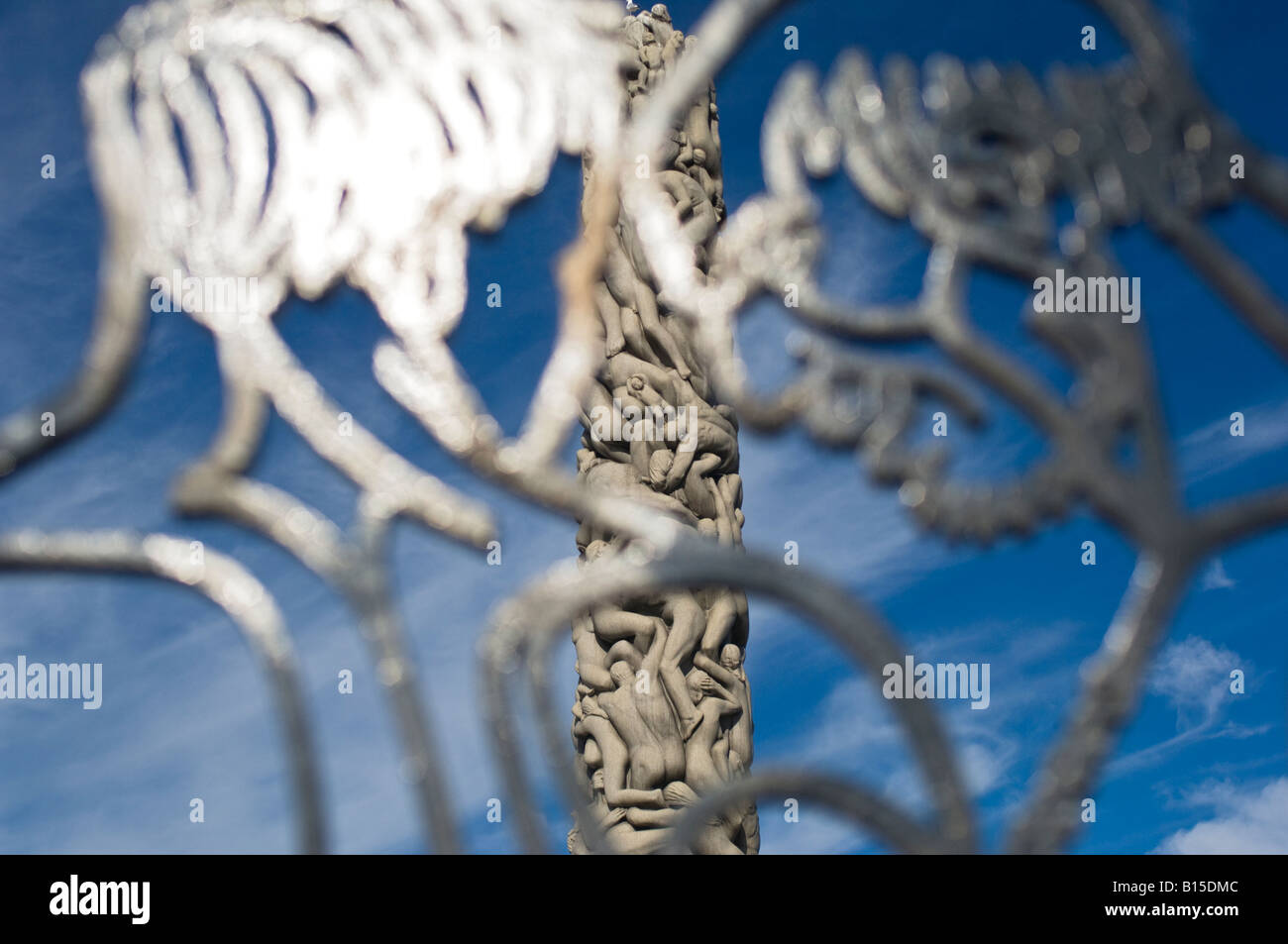 View of The Monolith or Monolitten through a Wrought Iron Gate ...