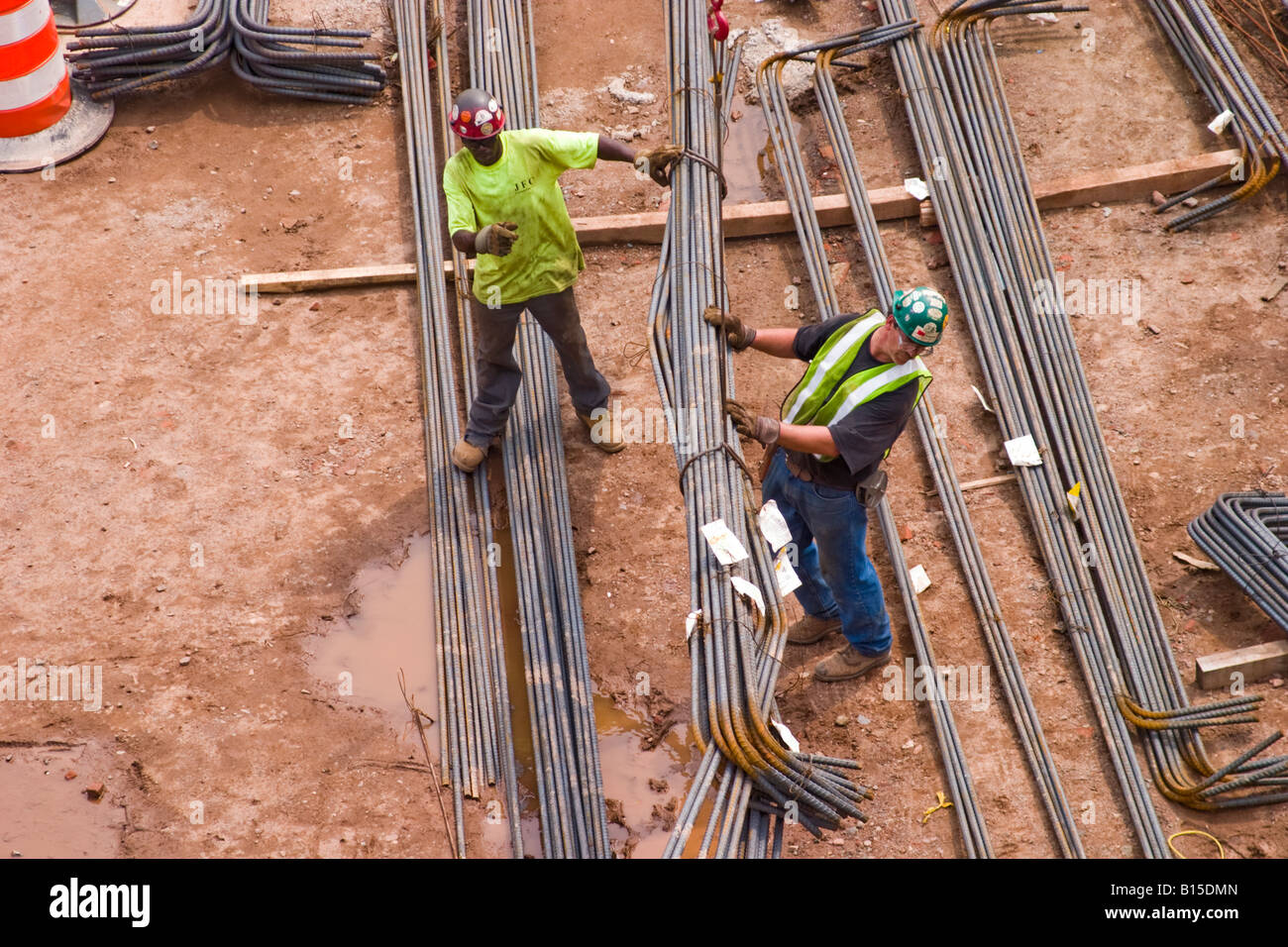 Workers at a construction site in Hartford Connecticut USA Stock Photo ...