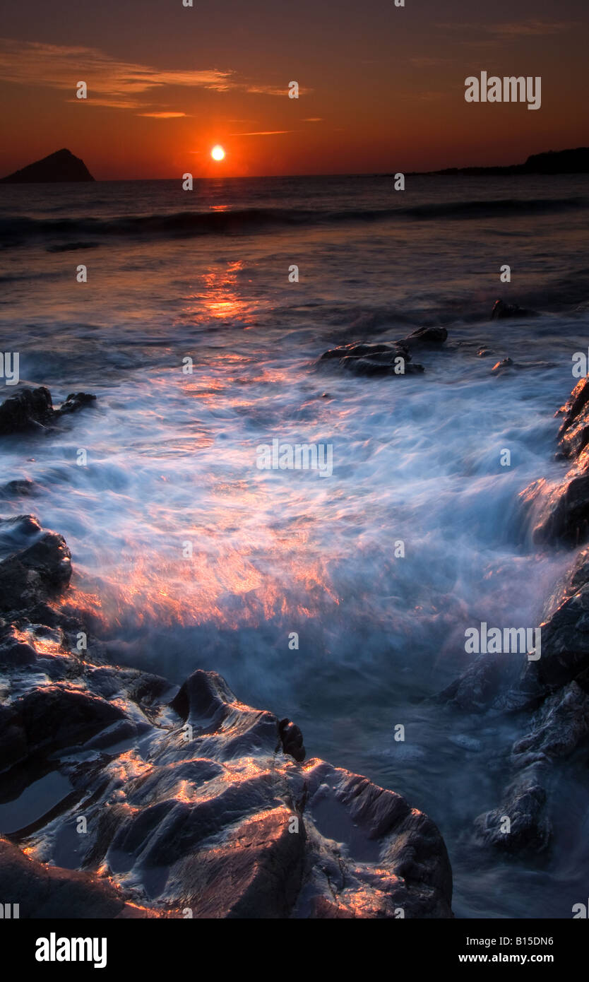 sunset at wembury s.Devon Stock Photo - Alamy