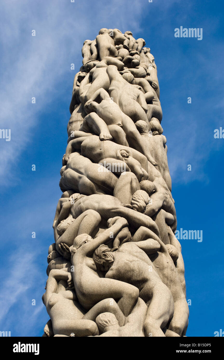 The Monolith or Monolitten. Vigeland Park, Oslo, Norway Stock Photo ...