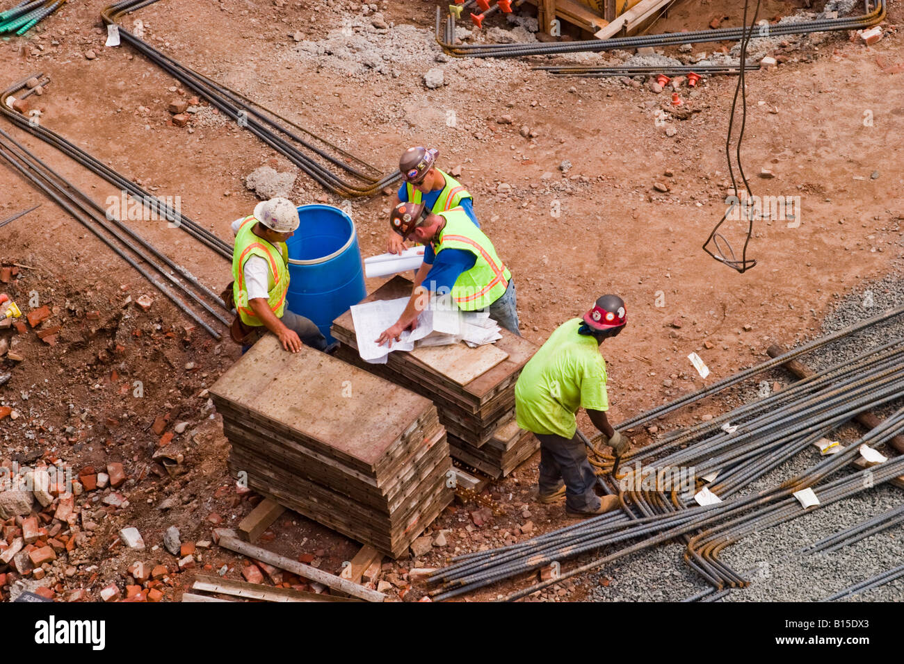 Workers at a construction site in Hartford Connecticut USA Stock Photo ...