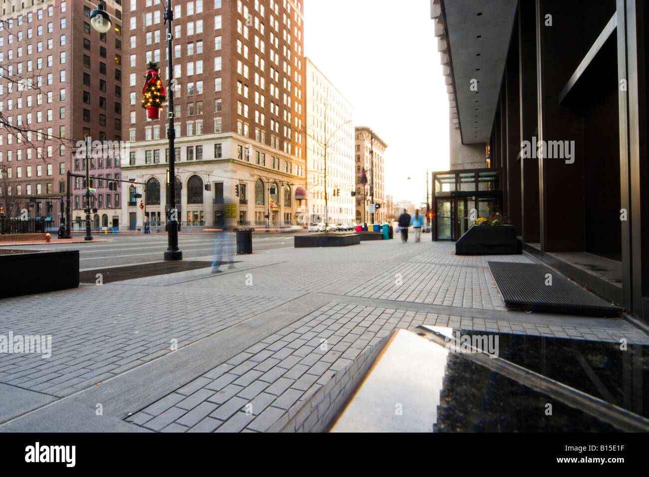 An almost empty city block Stock Photo - Alamy