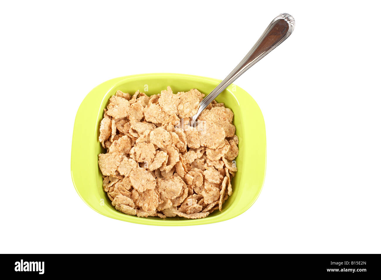A bowl of cornflakes isolated on white background Shallow depth of ...