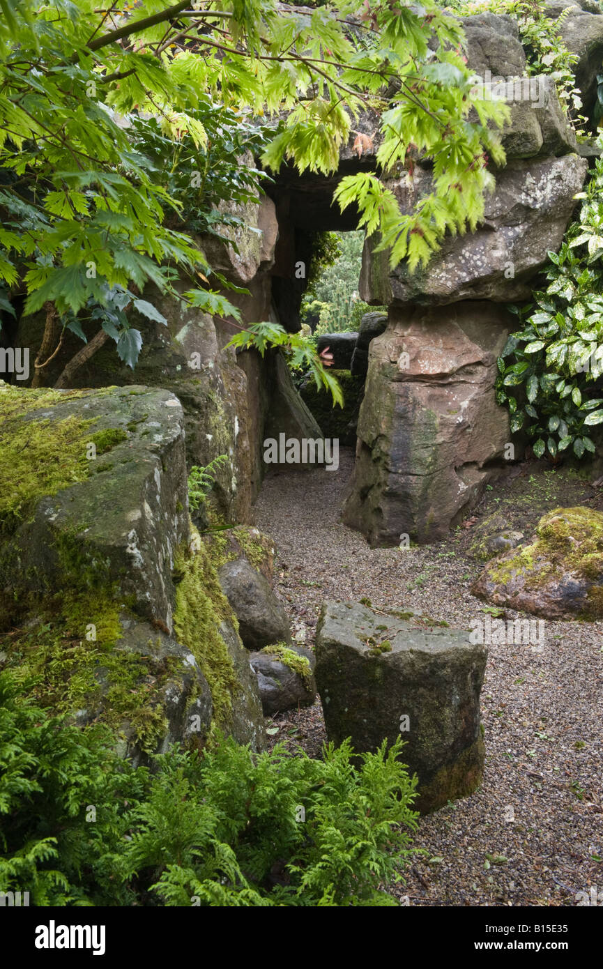 Gridstone rock with plants in garden design by Bahaa Seedhom North ...