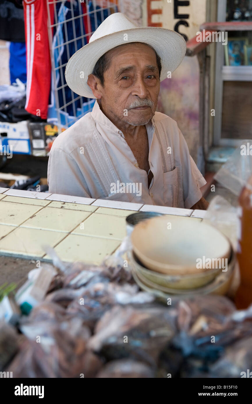 Mayan man stall holder in Ticul market Mexico Stock Photo - Alamy