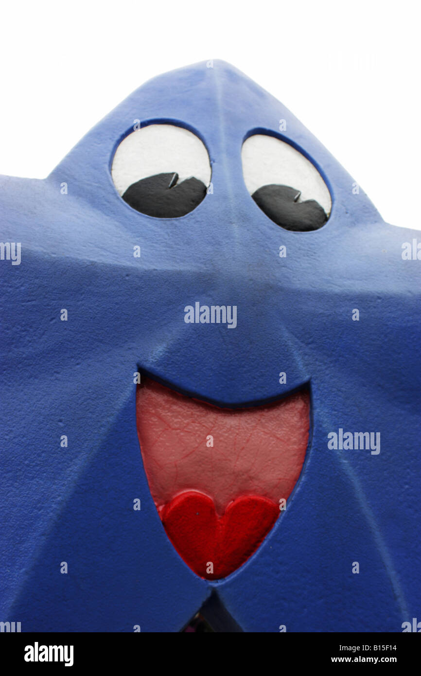 HAPPY BLUE CLOWN FACE VERTICAL BDA10062 Stock Photo - Alamy