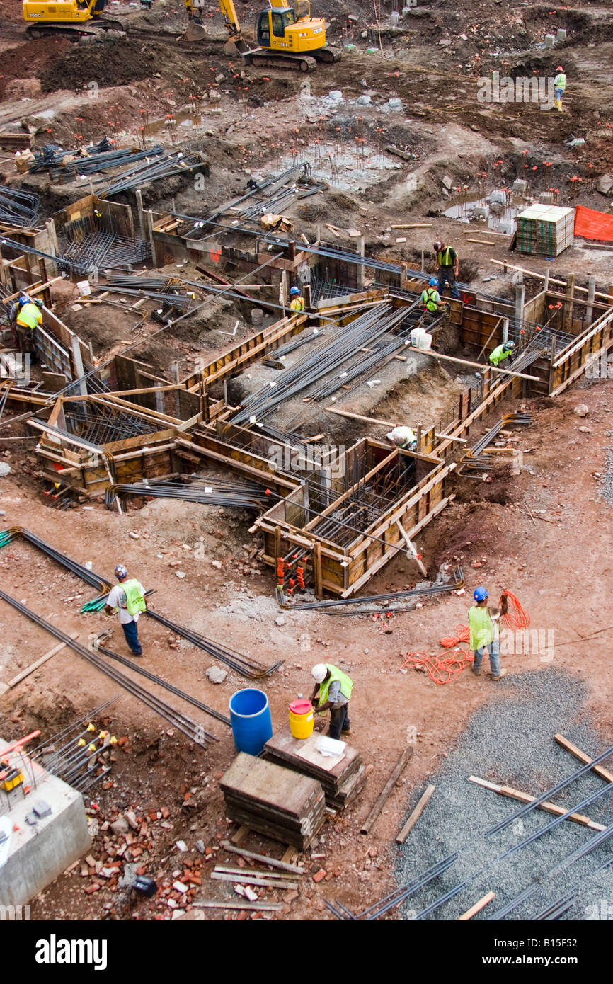 Workers at a construction site in Hartford Connecticut USA Stock Photo ...