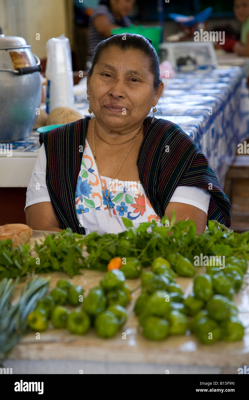 Mayan woman stall holder in Ticul market Mexico Stock Photo - Alamy