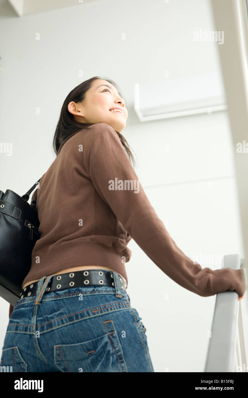 Back figure of Japanese student Stock Photo - Alamy