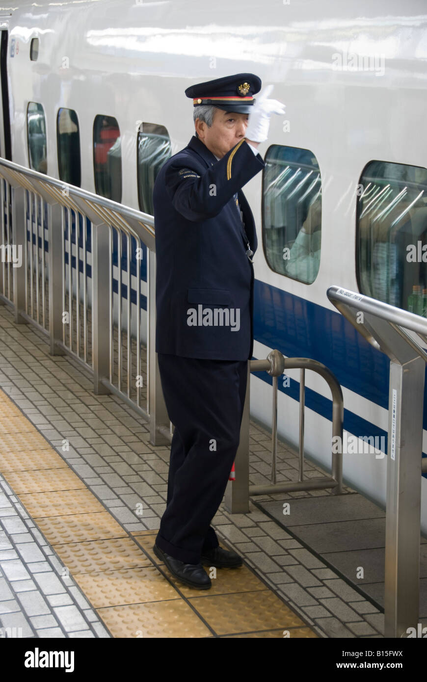 Japanese bullet train guard uniform hi-res stock photography and images ...