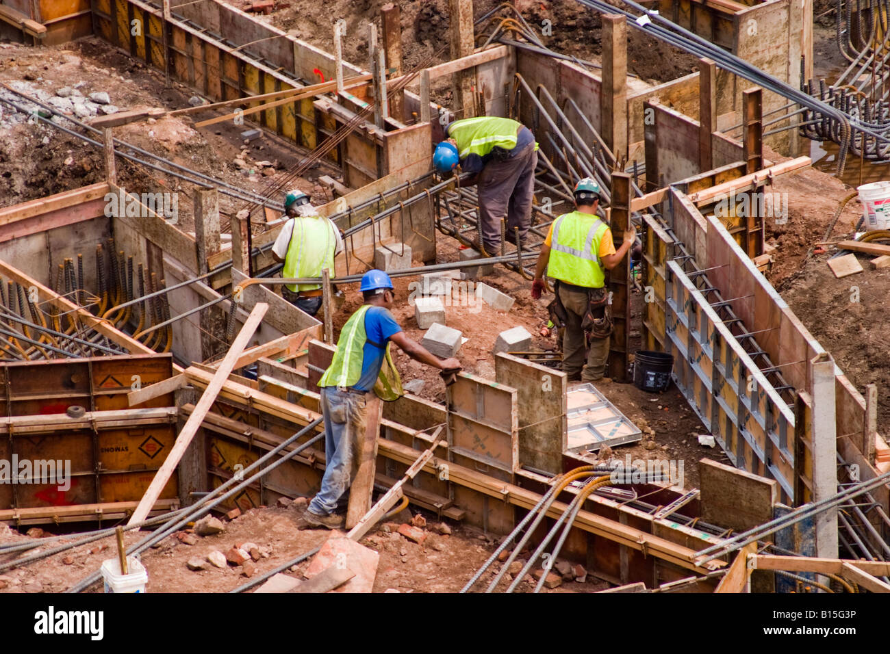 Workers at a construction site in Hartford Connecticut USA Stock Photo ...