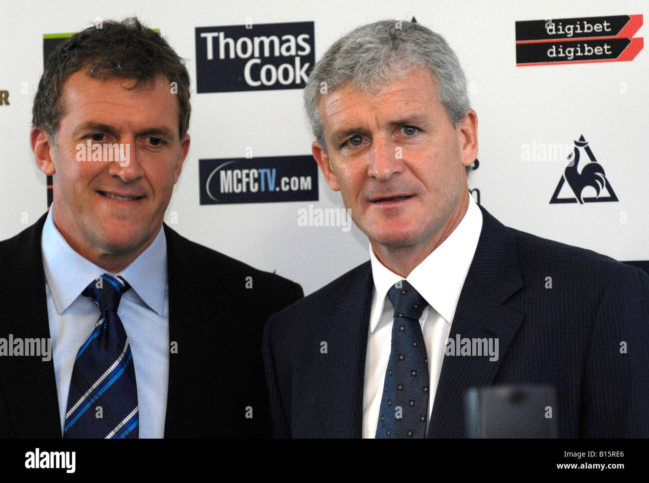 mark hughes and garry cook at press conference Stock Photo - Alamy