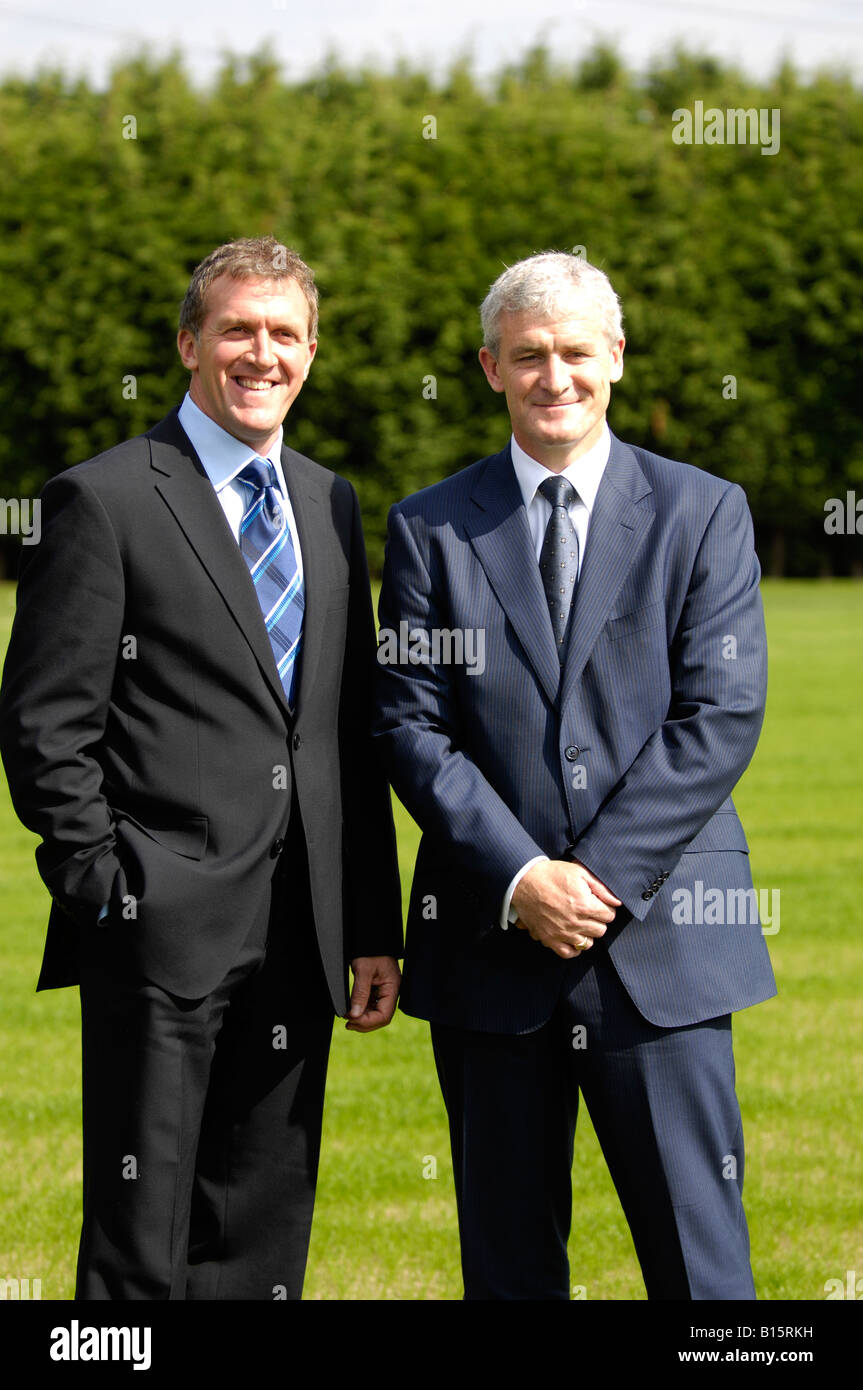 mark hughes and garry cook at press conference Stock Photo - Alamy