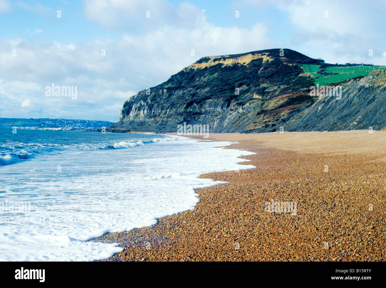 Golden Cap Seatown Dorset English Channel coast coastal scenery white ...