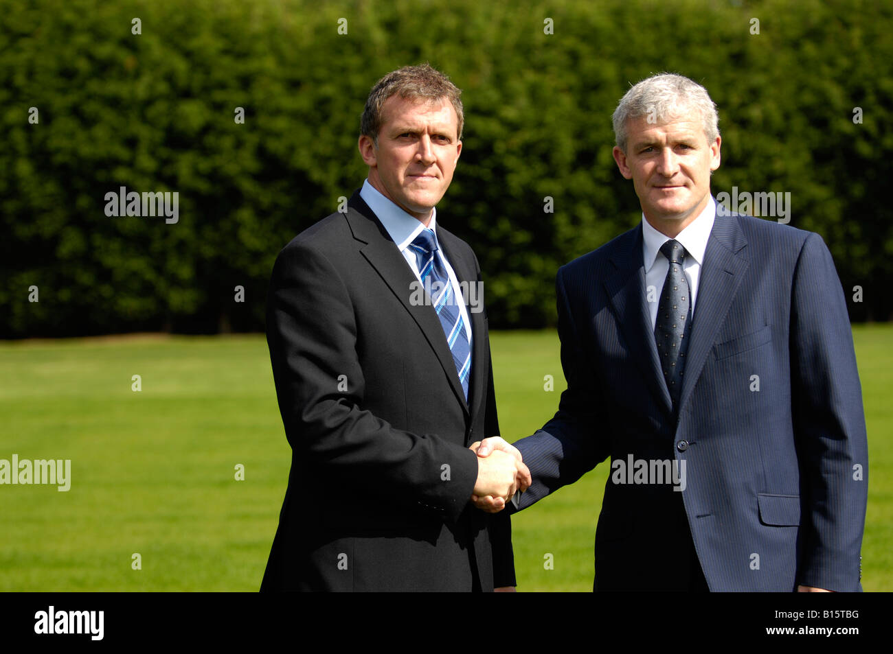 mark hughes and garry cook at press conference Stock Photo - Alamy
