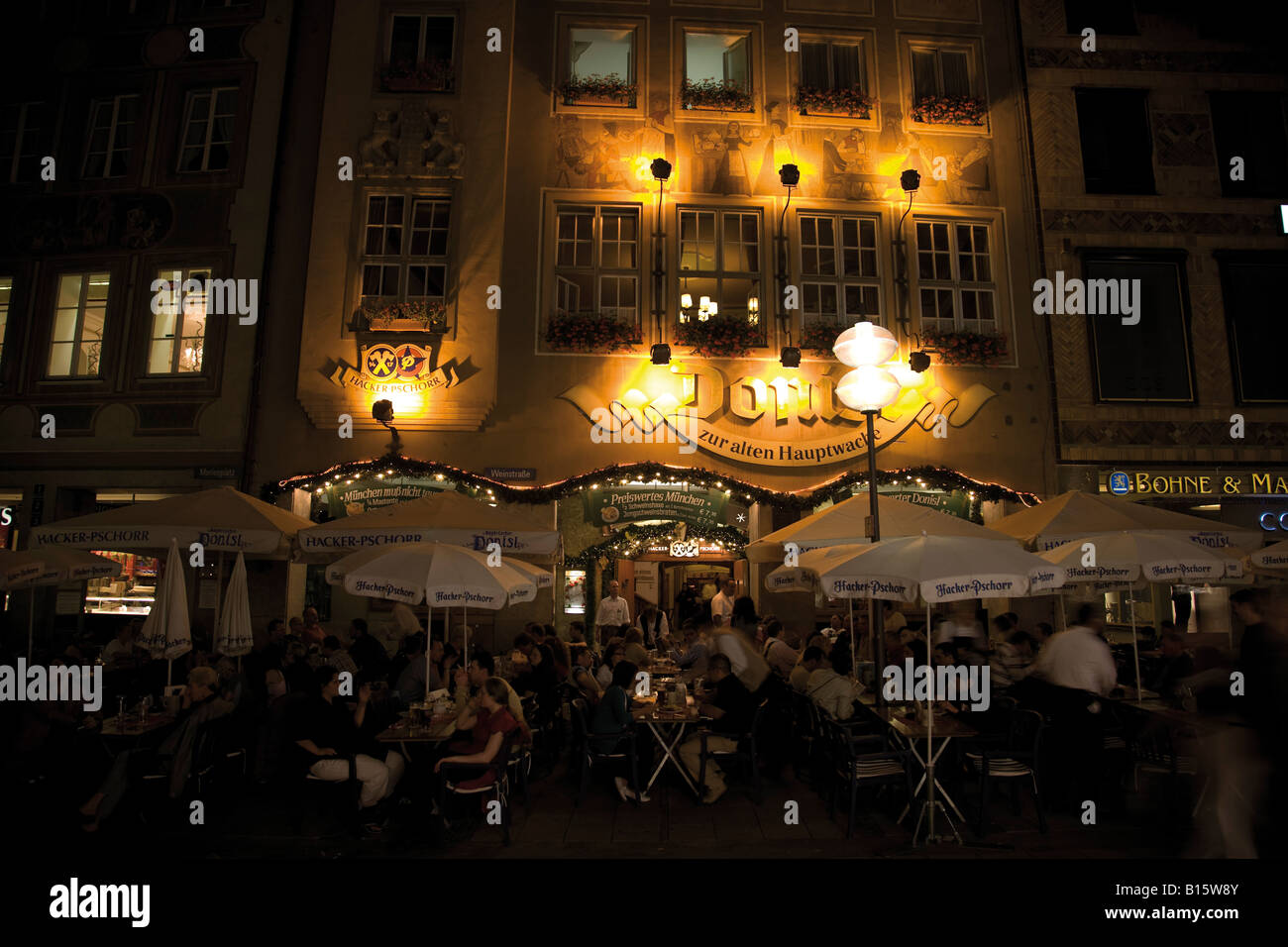 Germany, Bavaria, Munich, Outdoor cafe at night Stock Photo - Alamy