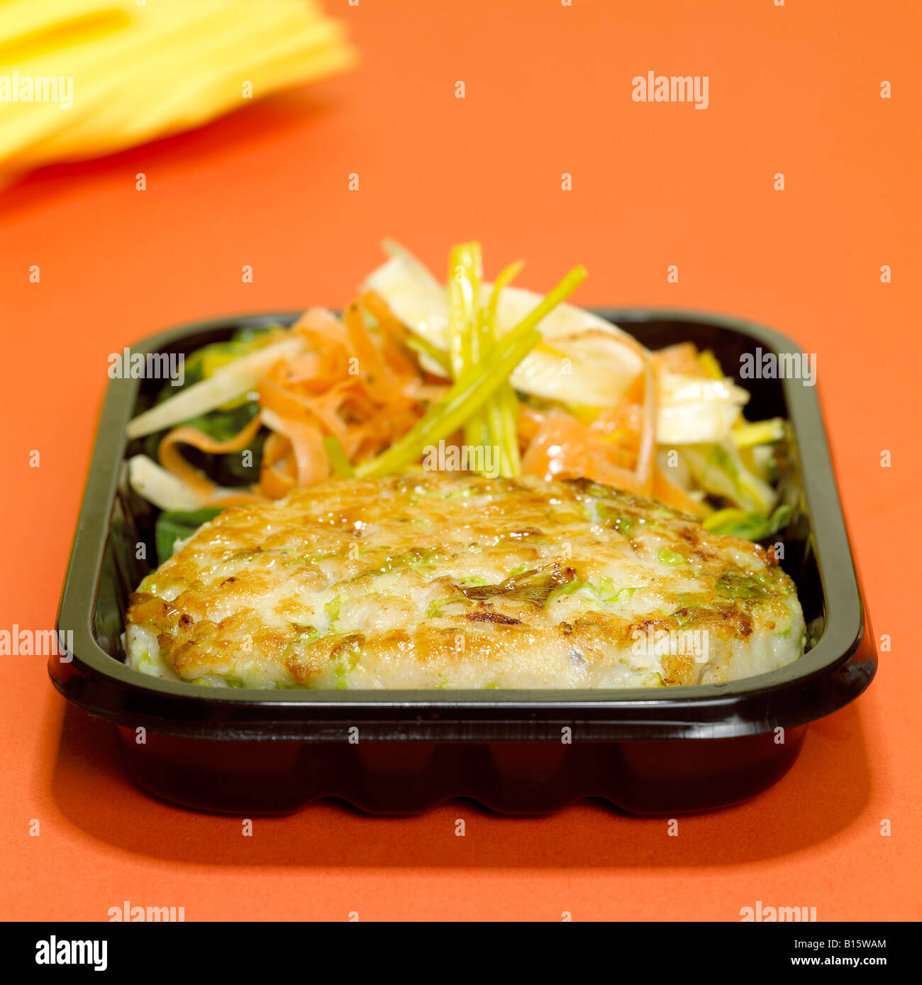 Fish burger in plastic box, close-up Stock Photo - Alamy