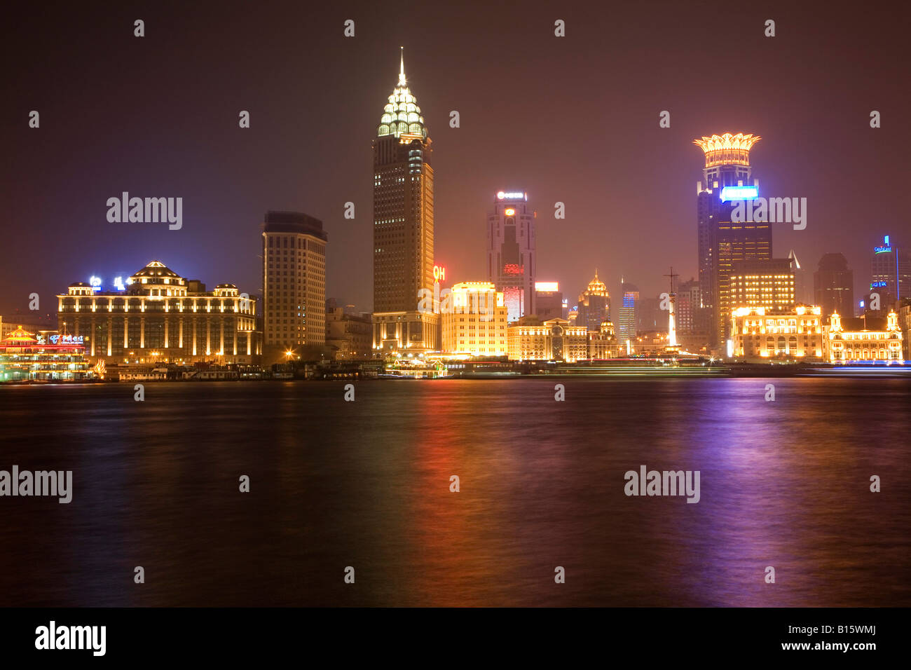 China, Shanghai, The Bund, skyline, at night Stock Photo - Alamy