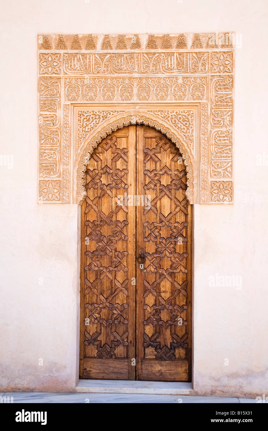 Spain, Andalucia, Granada, Alhambra Palace, Wooden door Stock Photo - Alamy