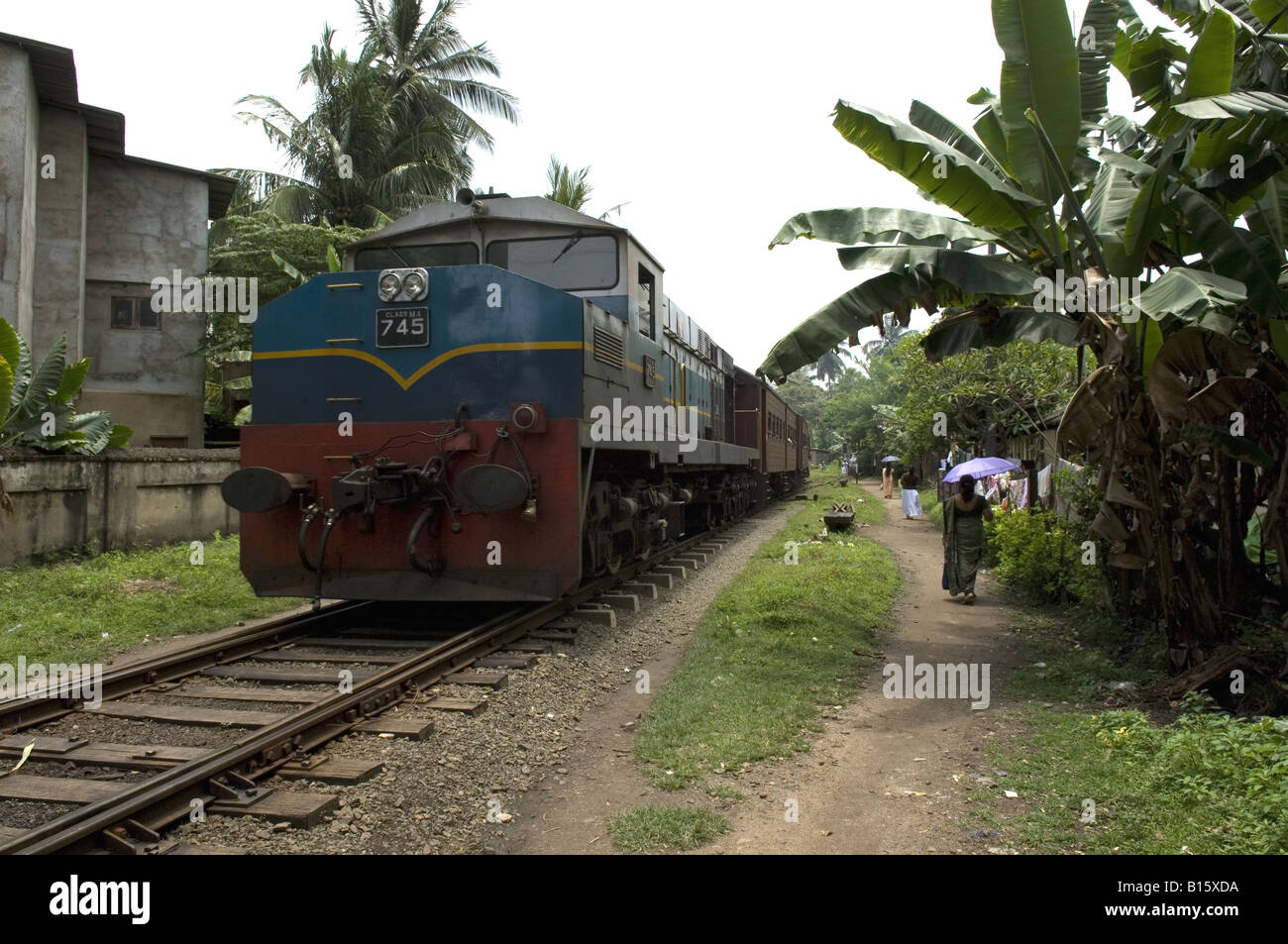 Galle to Colombo Railway Stock Photo - Alamy