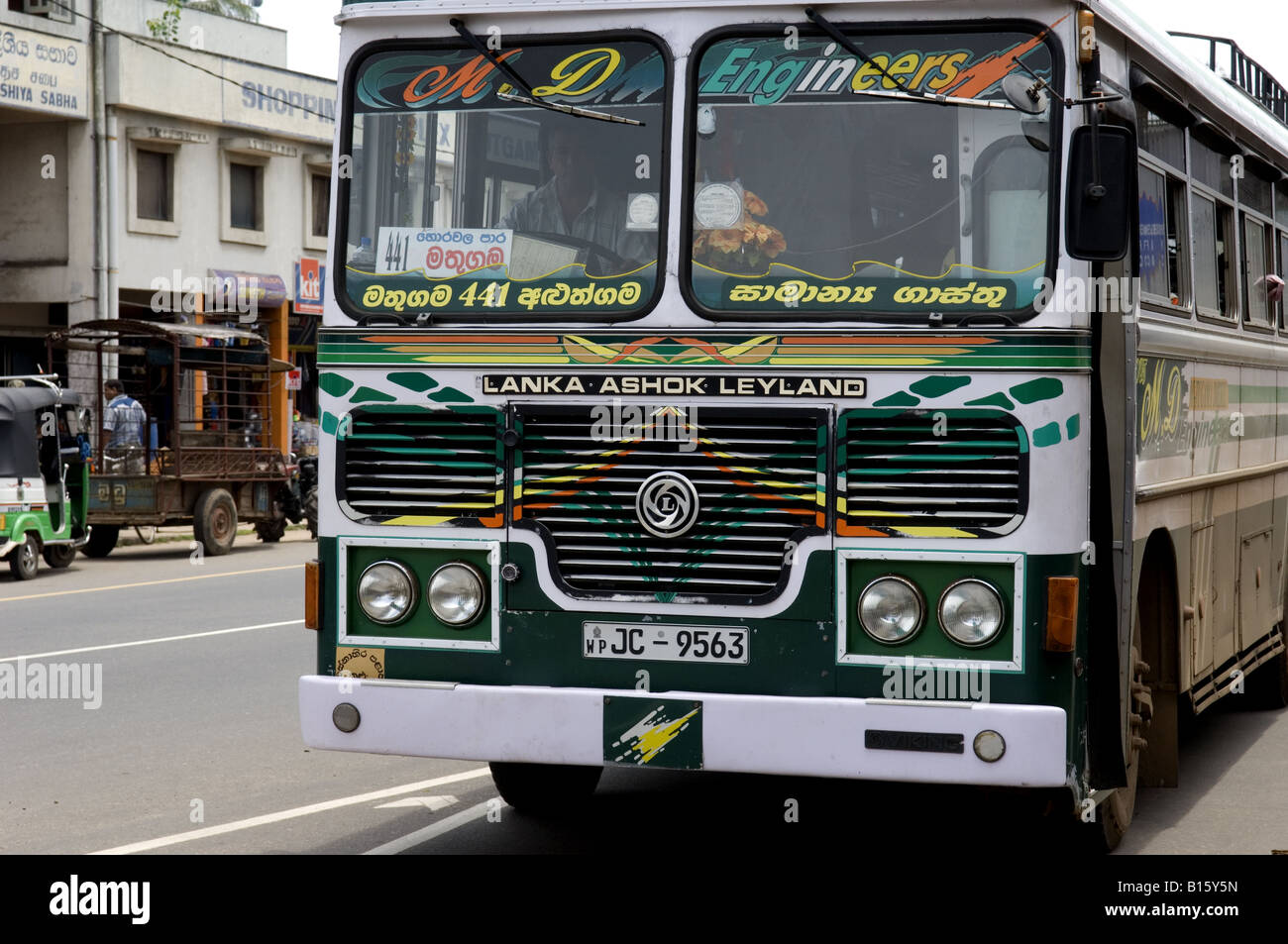 Local Sri Lankan bus in Aluthgama Stock Photo - Alamy