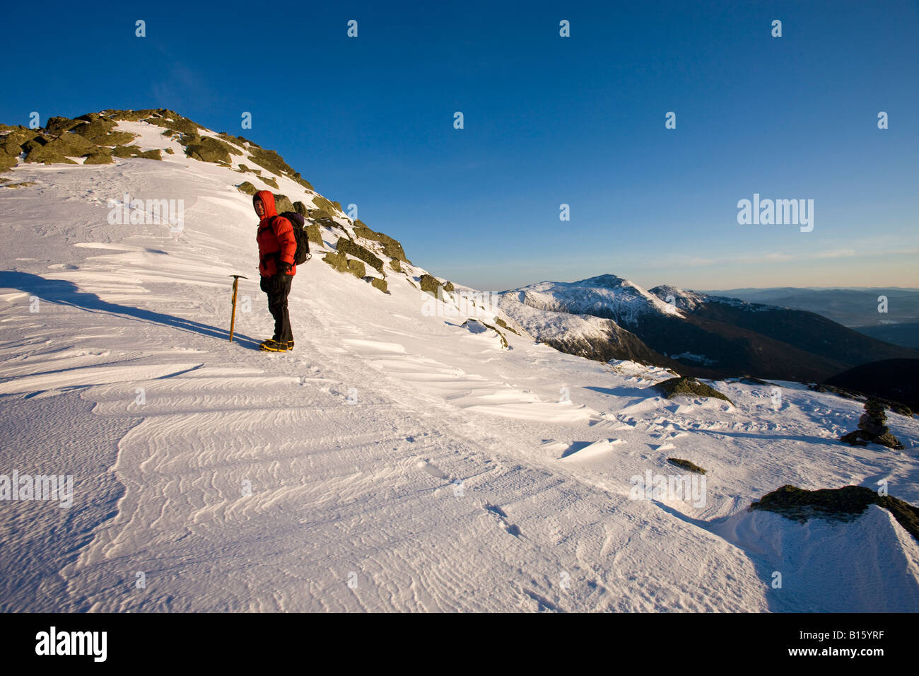 Climbing guide Paul Cormier on Mount Clay above the Great Gulf in New ...