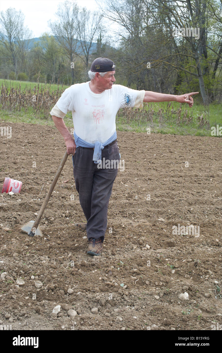 man in field doing work Stock Photo - Alamy