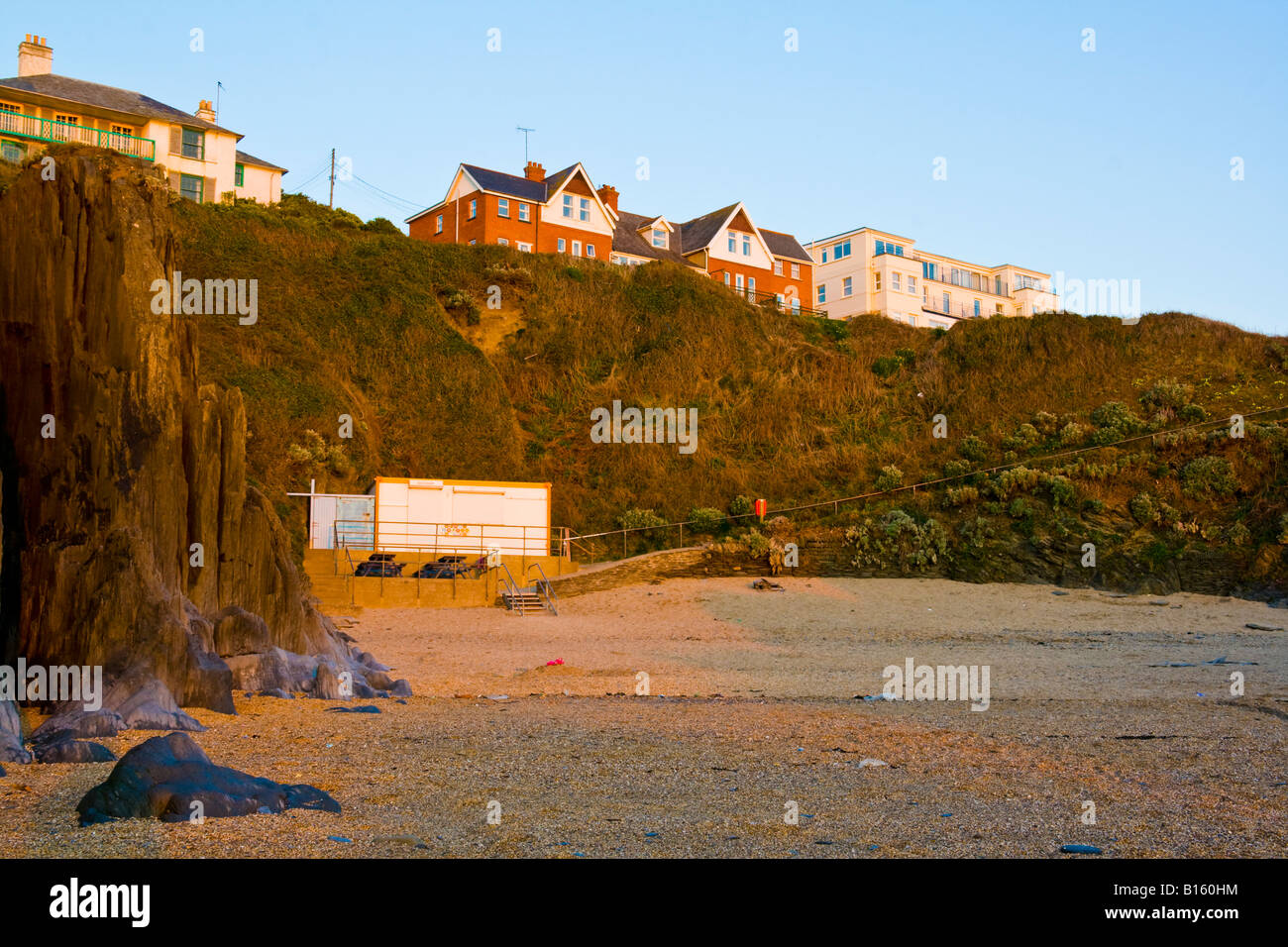 Evening light on Barricane Beach near Woolacombe North Devon England UK ...