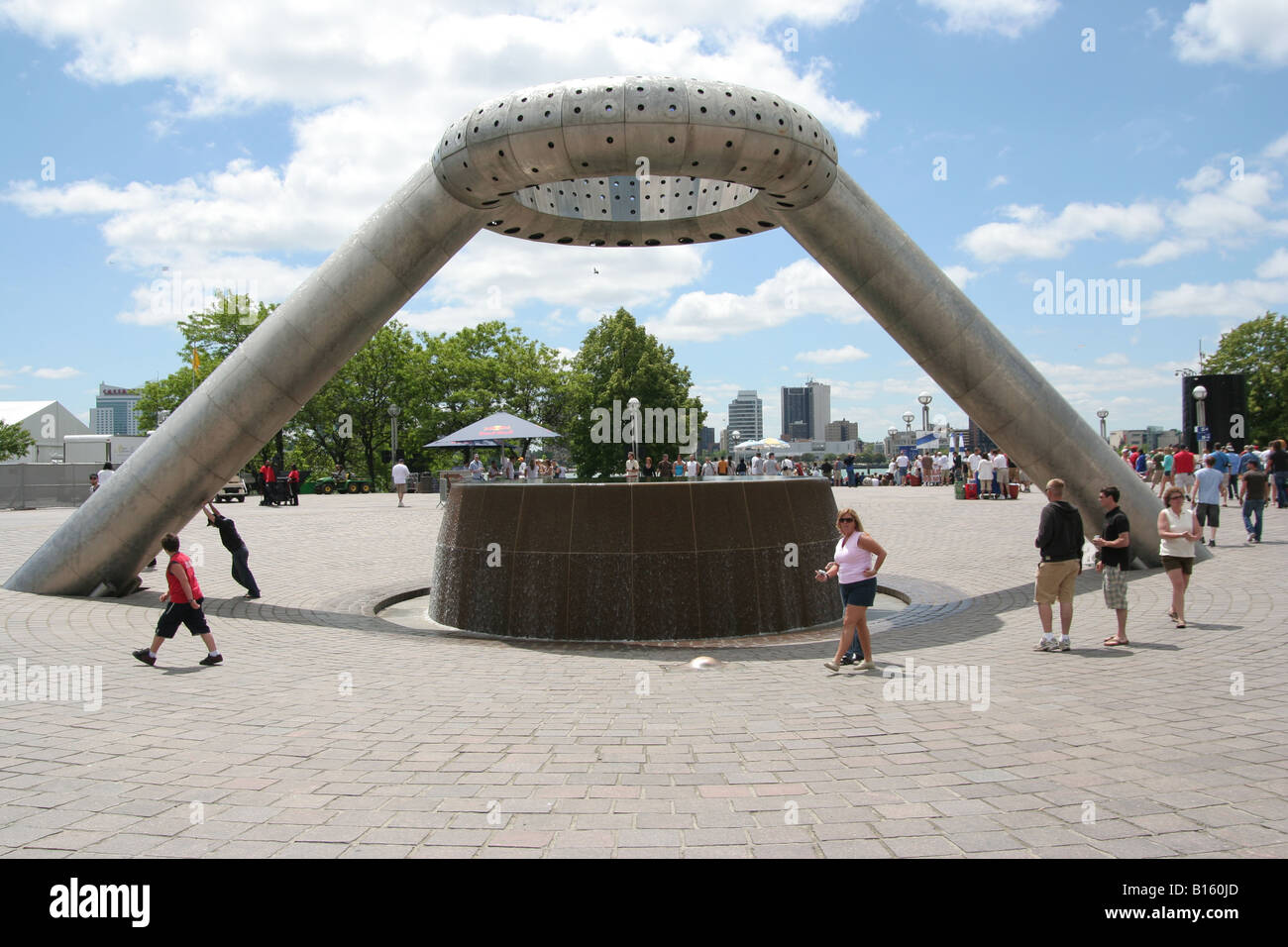 Horace E Dodge Fountain designed by Isamu Noguchi in Hart Plaza in ...