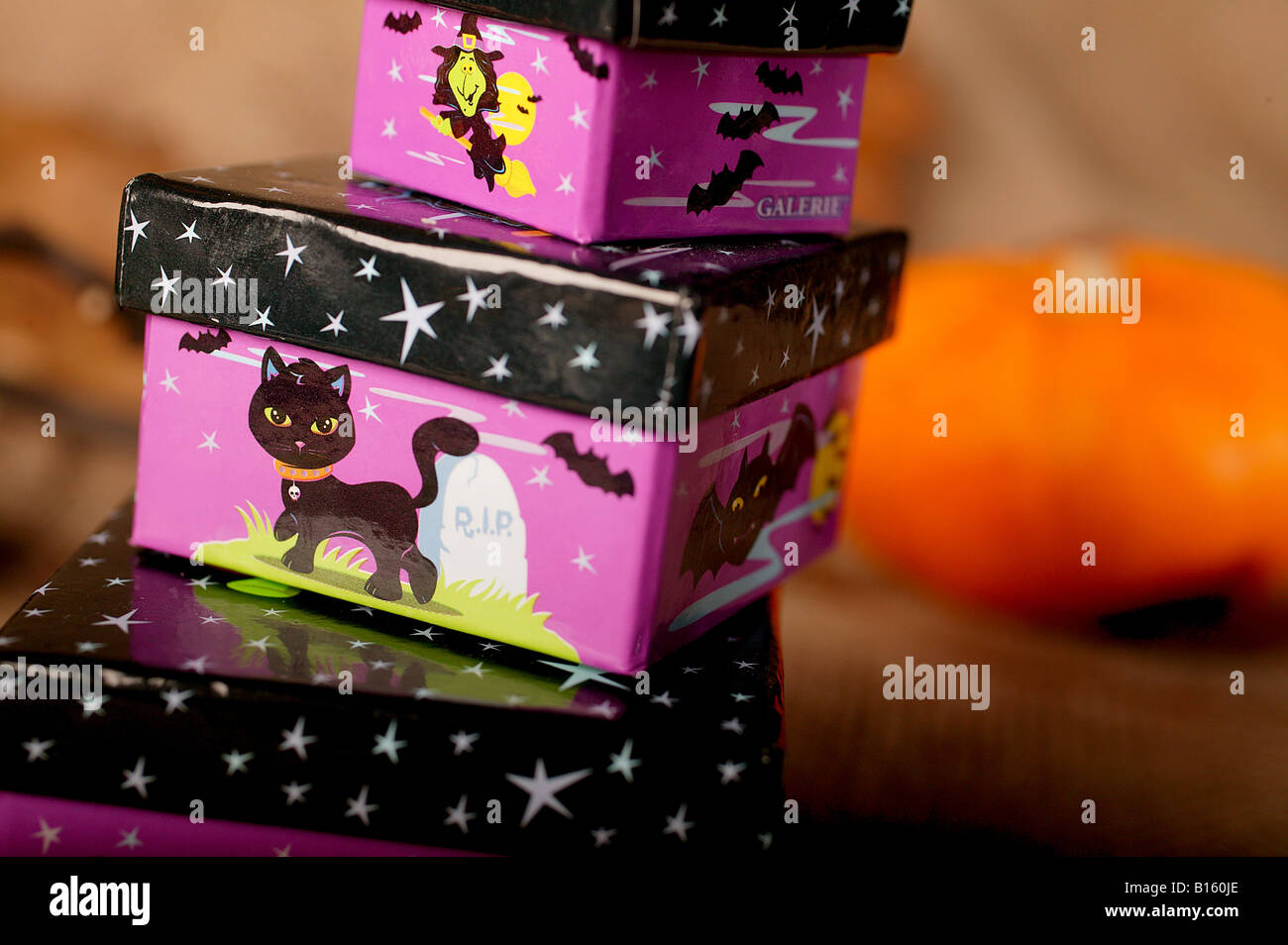 Halloween gift boxes Stock Photo - Alamy