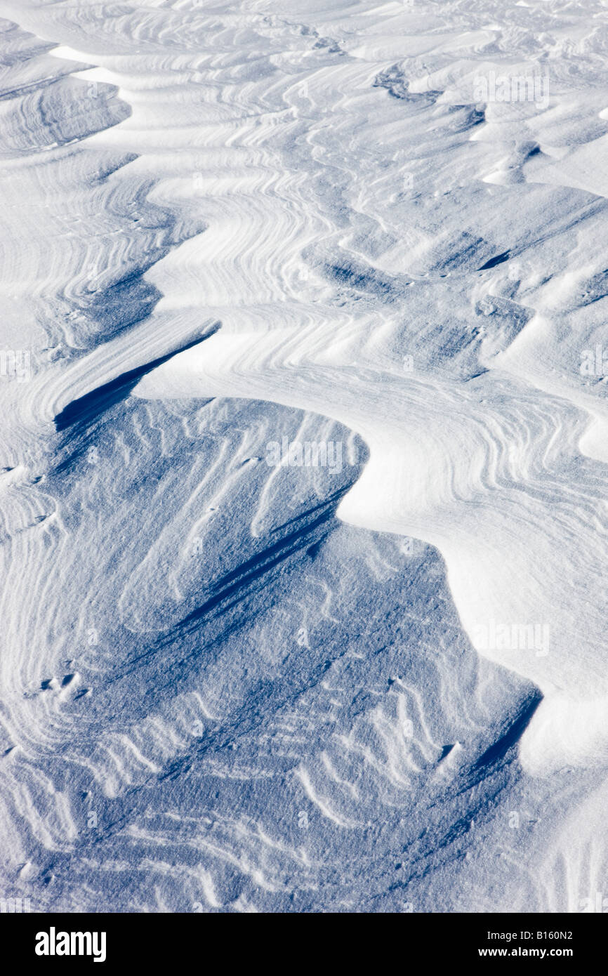 Wind scoured snow on Mount Clay in New Hampshire's White Mountains ...
