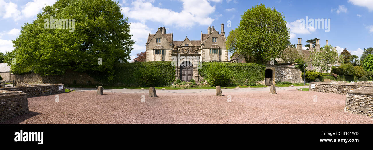 A panoramic view of the Manor House and Rectory in the Cotswold village ...