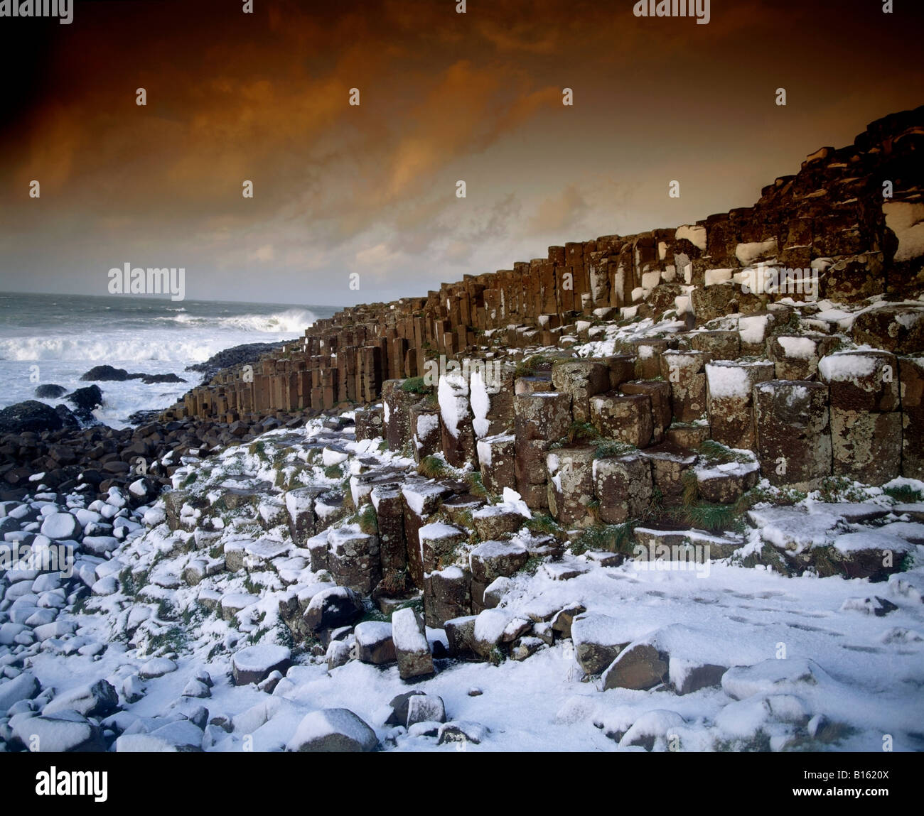 Giant's Causeway, County Antrim, Ireland, Basalt Columns Stock Photo ...