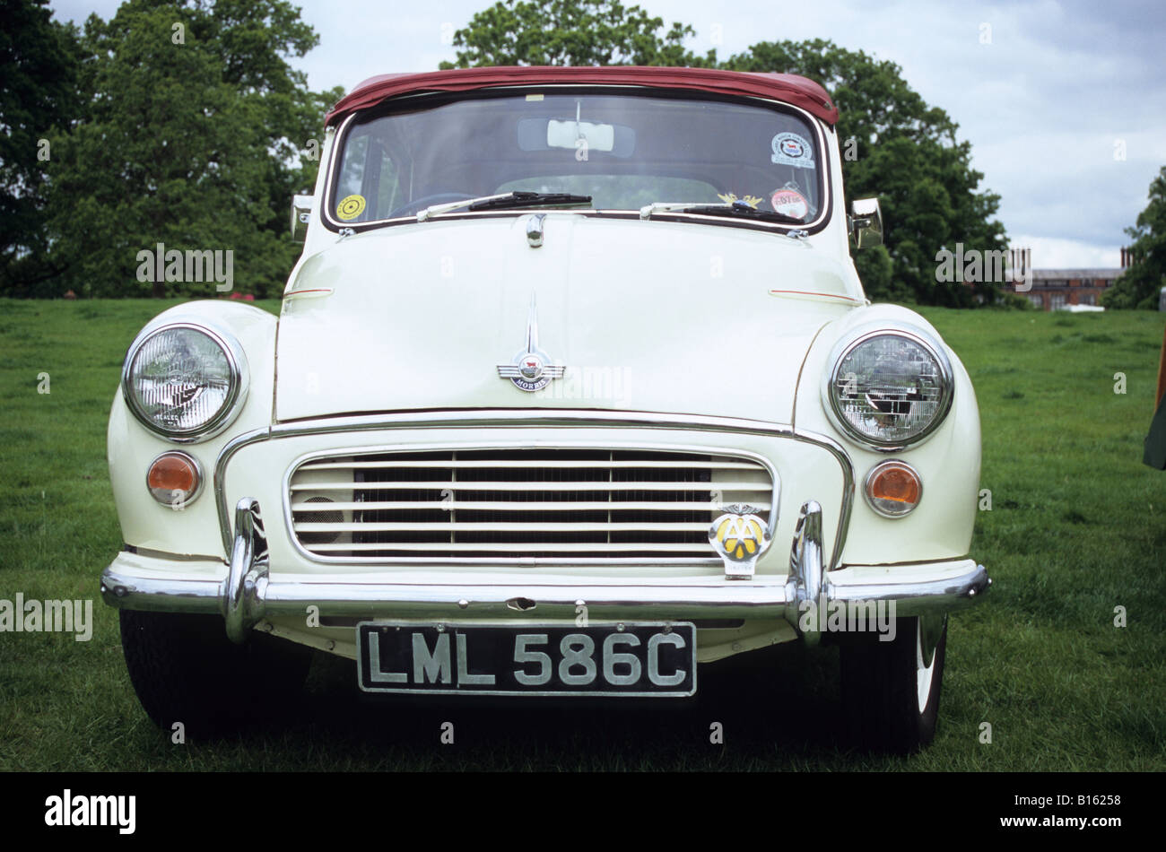 Front View Of Vintage Morris Minor Convertible Stock Photo - Alamy