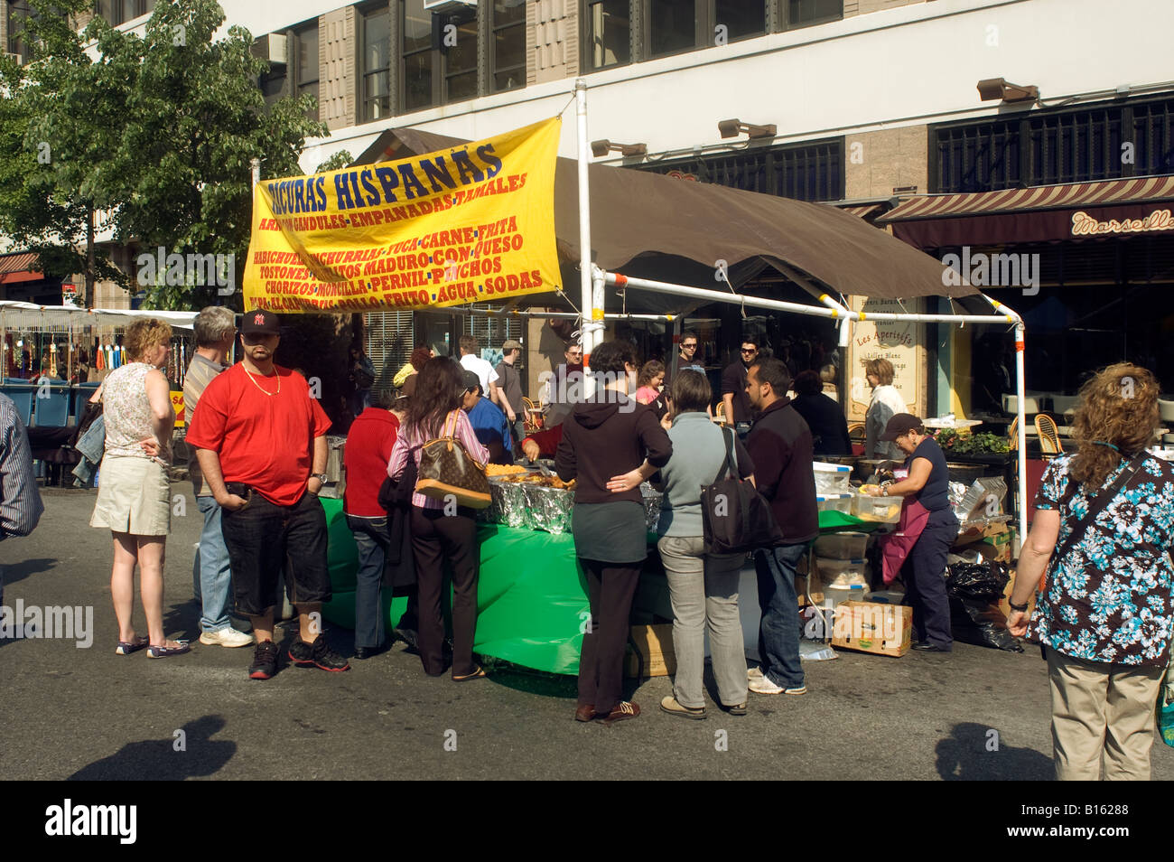 Hispanic food stand at the famous Ninth Avenue Food Festival in New ...