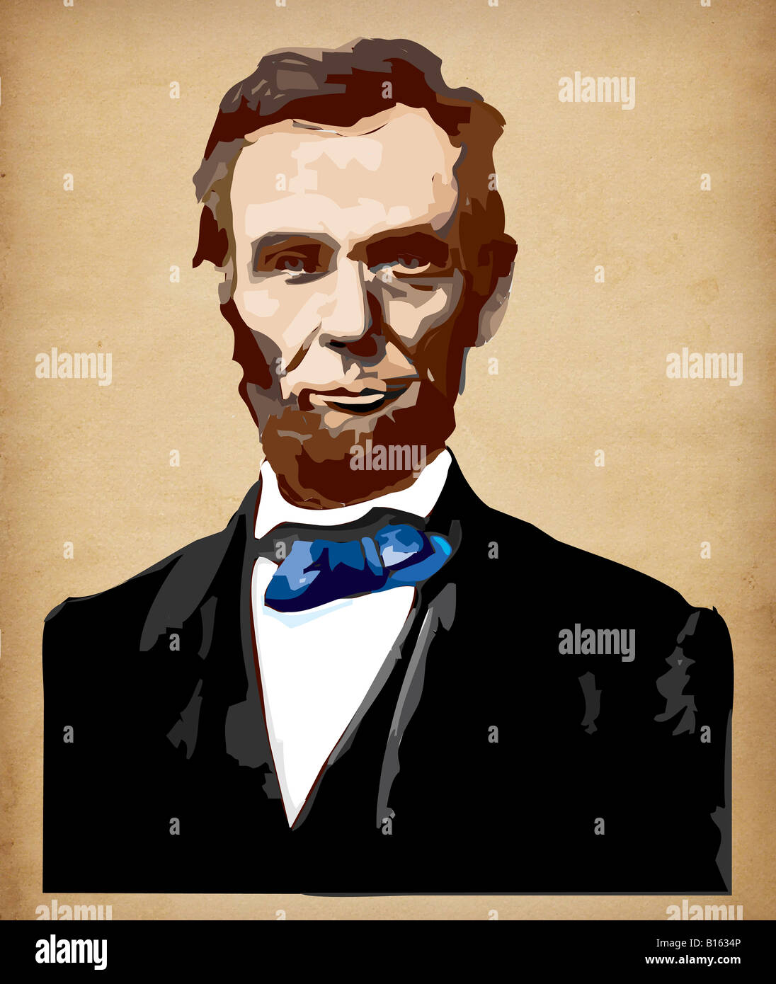 American President Abraham Lincoln, vector based portrait Stock Photo ...