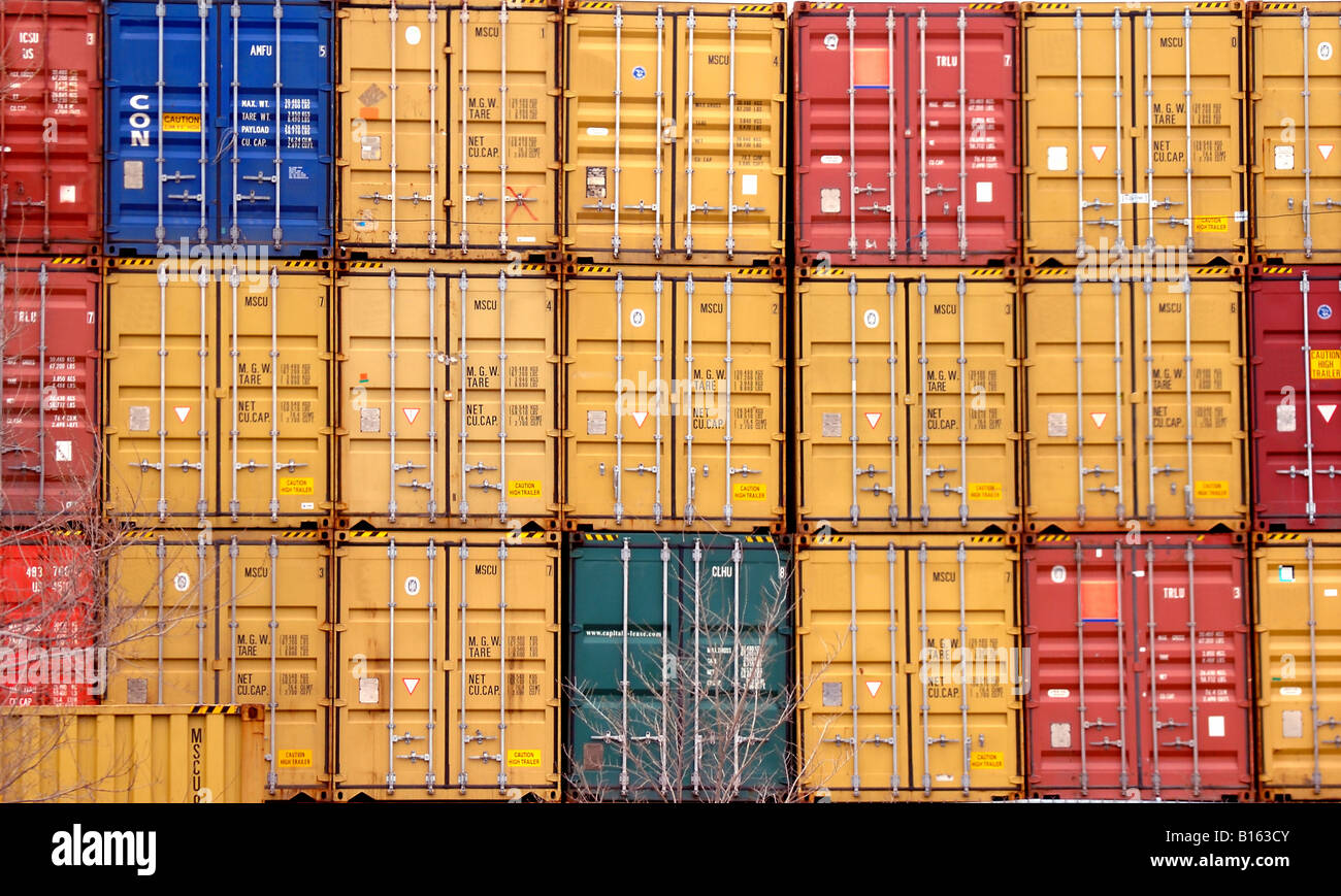 Stacked Shipping Containers Stock Photo - Alamy