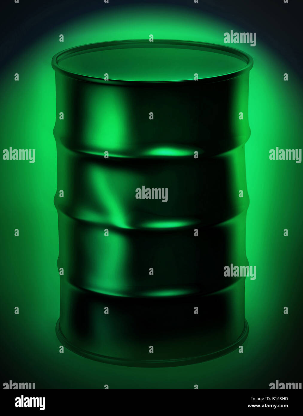 3d image of a metal barrel filled with crude oil Stock Photo - Alamy