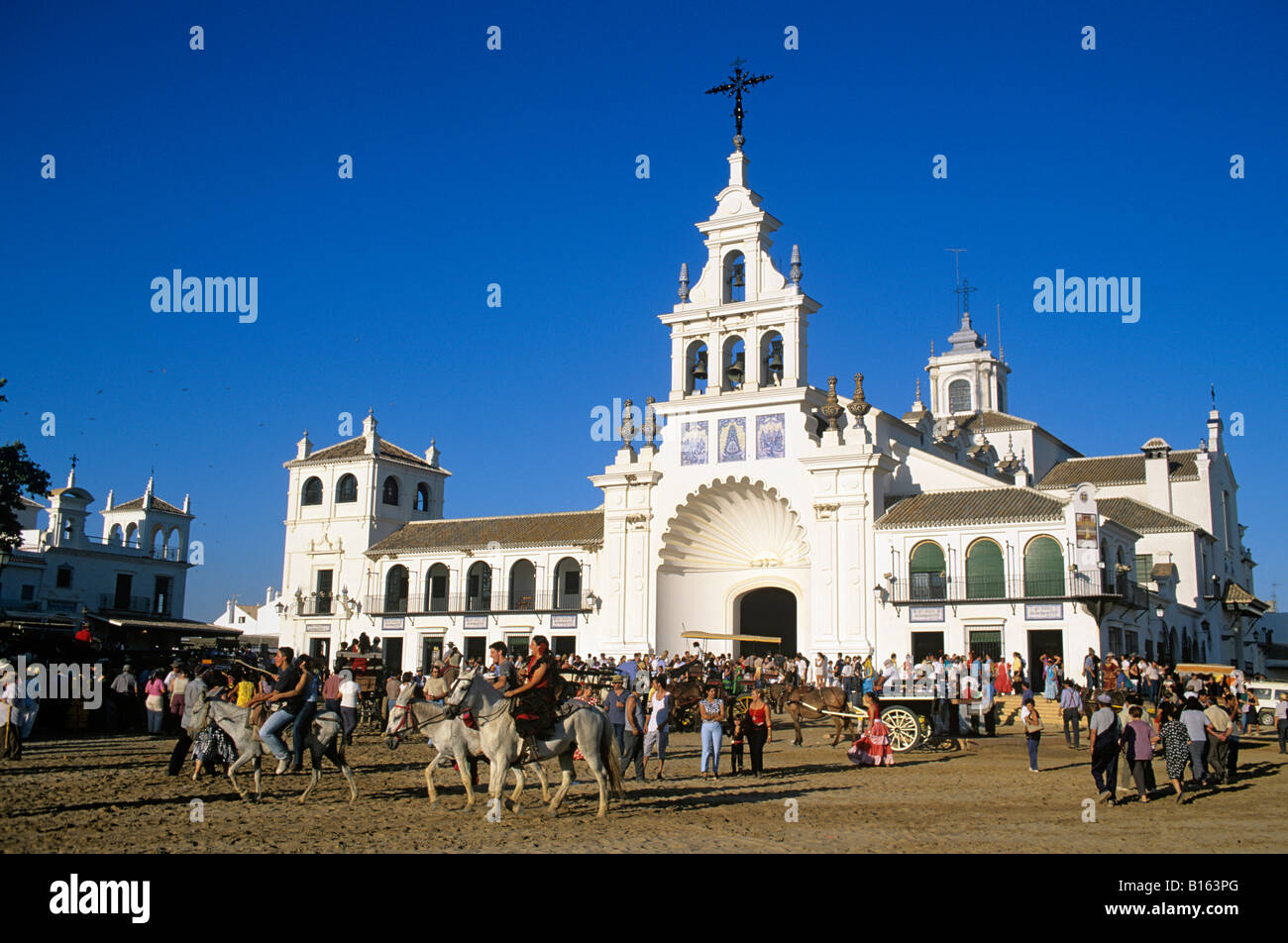 Spain, Andalusia, El Rocio, pilgrimage,Ermita del Rocio Stock Photo - Alamy