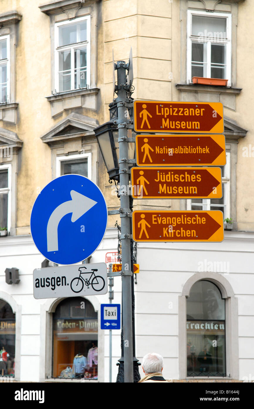 Austria Vienna Wien Street or road sign or signpost in the ...