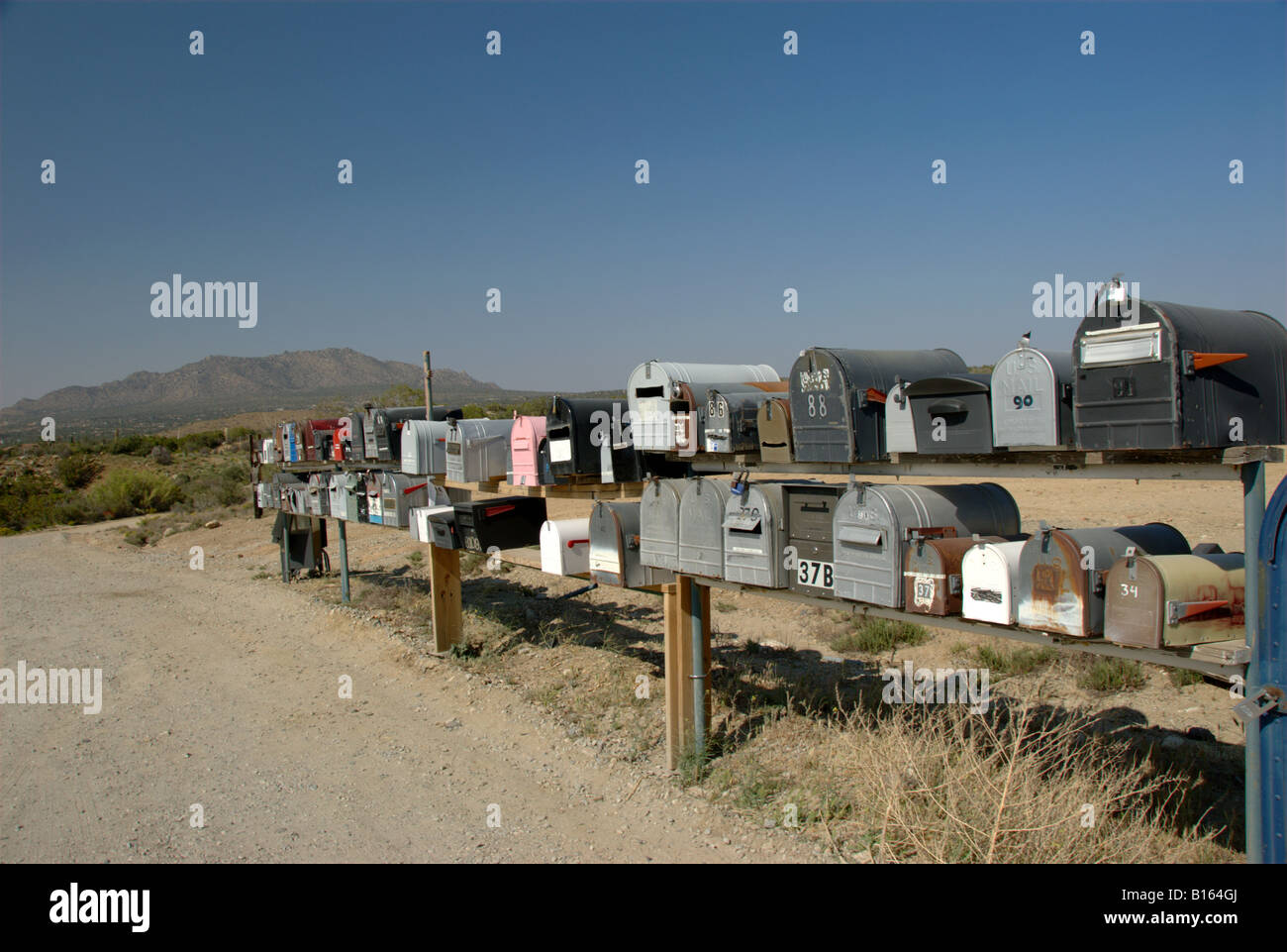 Mailboxes in the high desert Southern California Stock Photo - Alamy