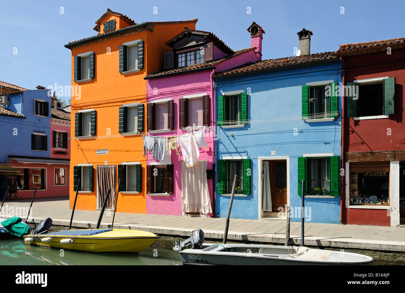 Europe Italy Venetia the typical colored houses of Burano island Stock ...