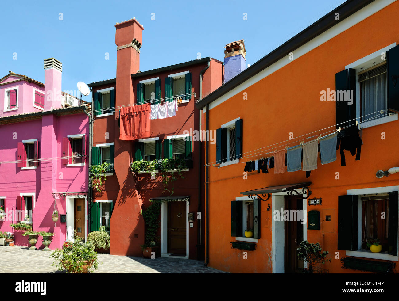 Europe Italy Venetia the typical colored houses of Burano island Stock ...