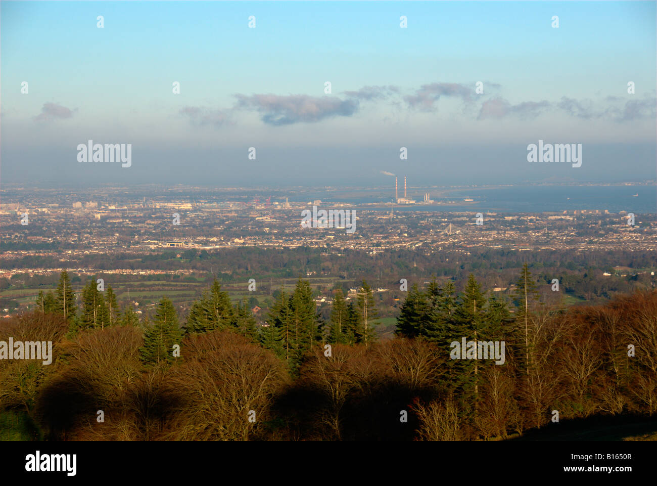 Looking down on Dublin City from Dublin Mountains Ireland Stock Photo ...