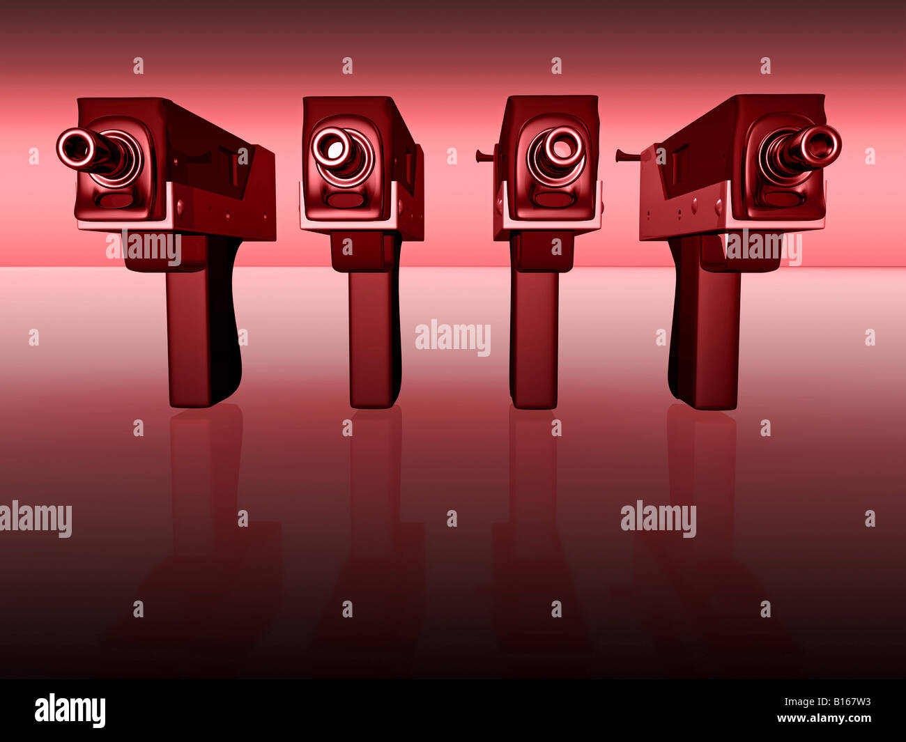 Gun 3d concept illustration Stock Photo - Alamy