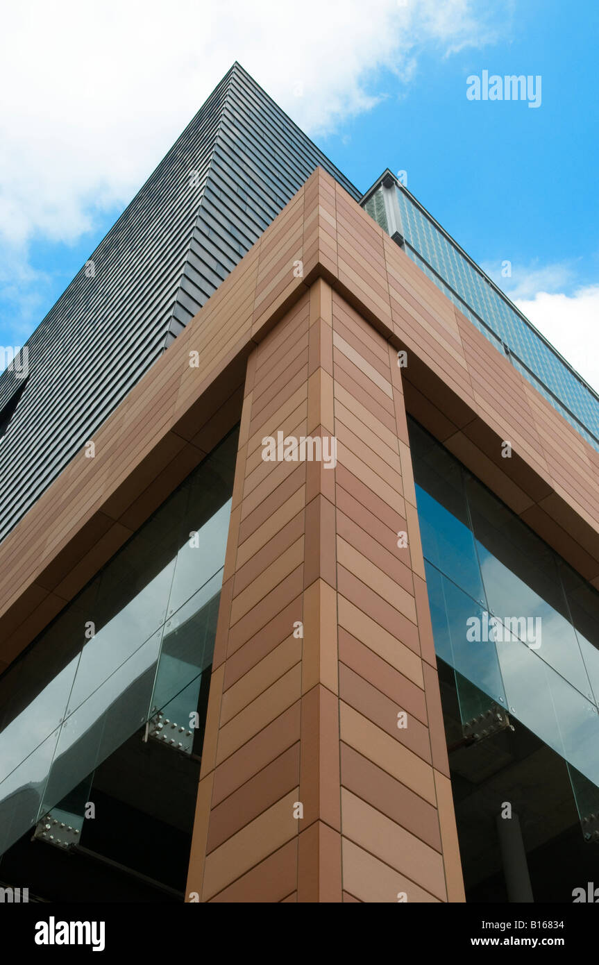 Modern glass and sandstone building at Liverpool One shopping Centre ...