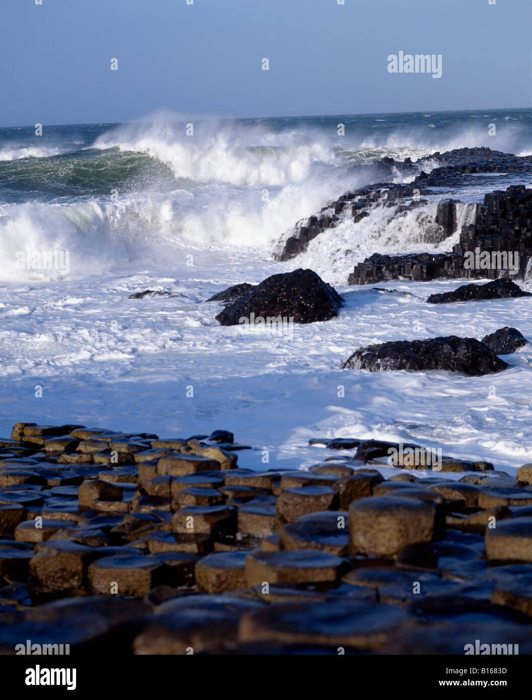 Giant's Causeway, County Antrim, Ireland, Basalt Columns Stock Photo ...