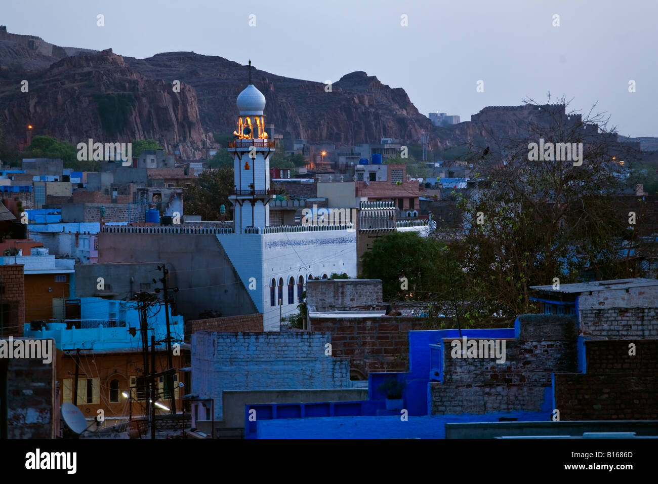 DAWN illuminates a mosque in JODHPUR also known as the BLUE CITY ...