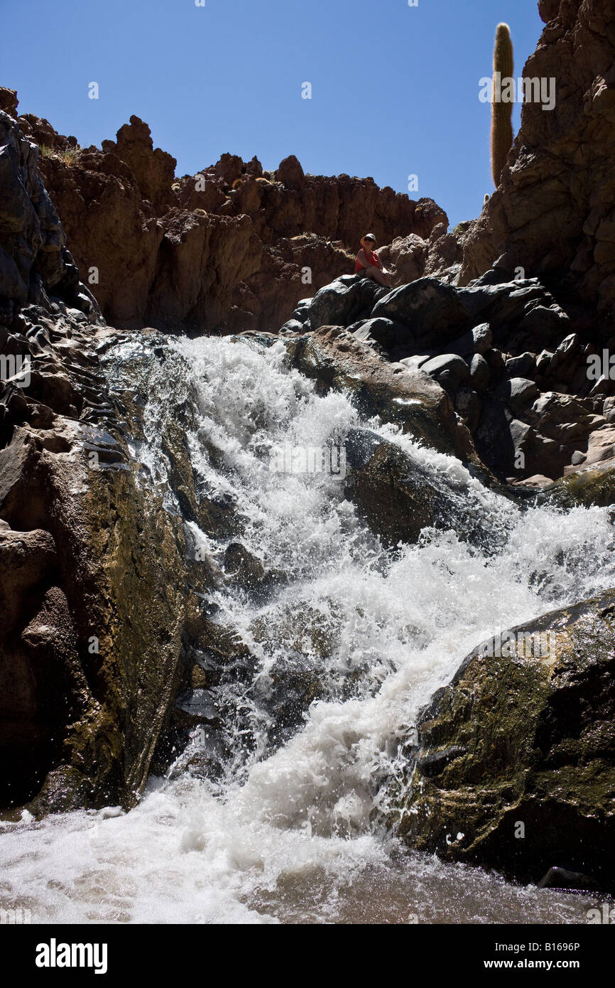 Cascade in Cactus Canyon in the Atacama Desert near San Pedro de ...
