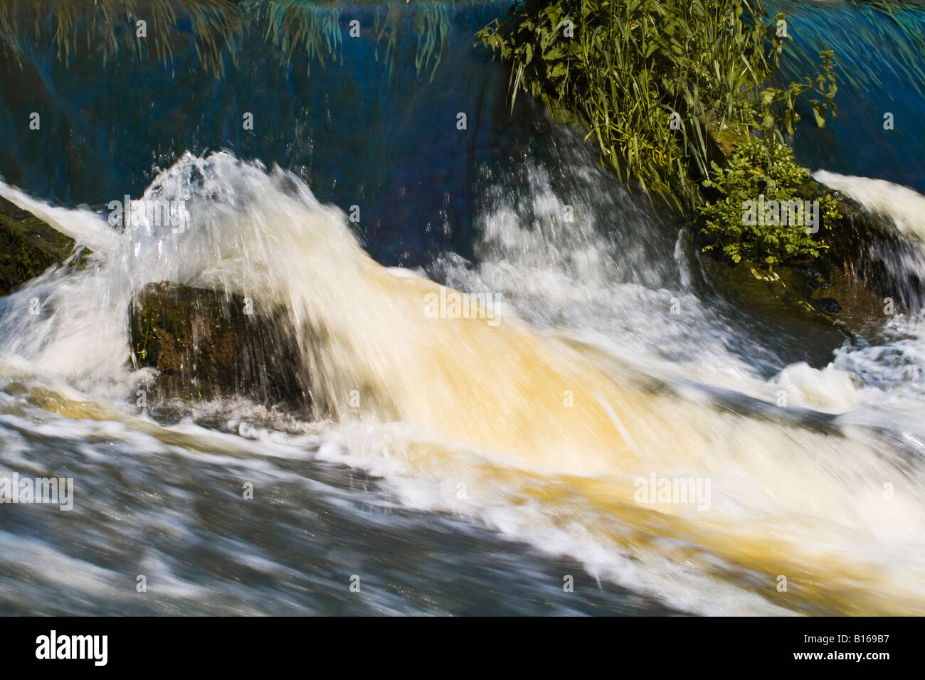 The weir at Paper Mill Lock, near Little Baddow, Essex, England UK ...